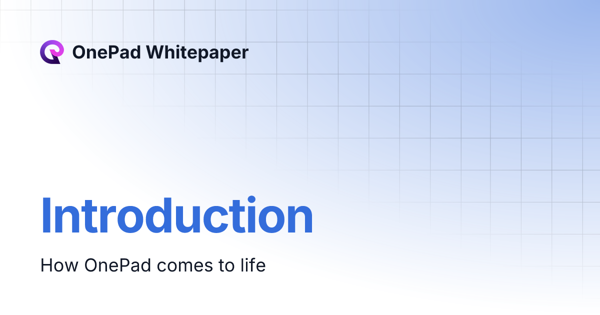 Introduction | OnePad Whitepaper